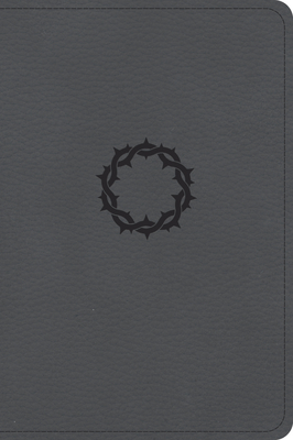 CSB Large Print Compact Reference Bible, Charcoal Leathertouch, Red ...