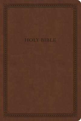 CSB Large Print Thinline Bible, Brown LeatherTouch, Value Edition, Red ...